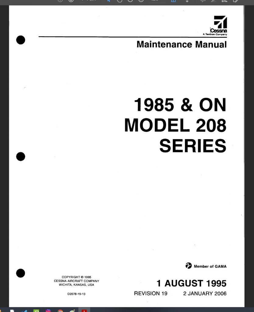 Cessna 208 Caravan Aircraft Maintenance Manual (AMM) Download - Air 2 ...
